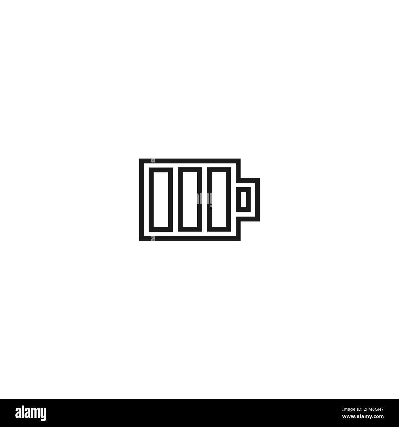 Battery Indicator Full Icon Illustration Design Template with outline ...