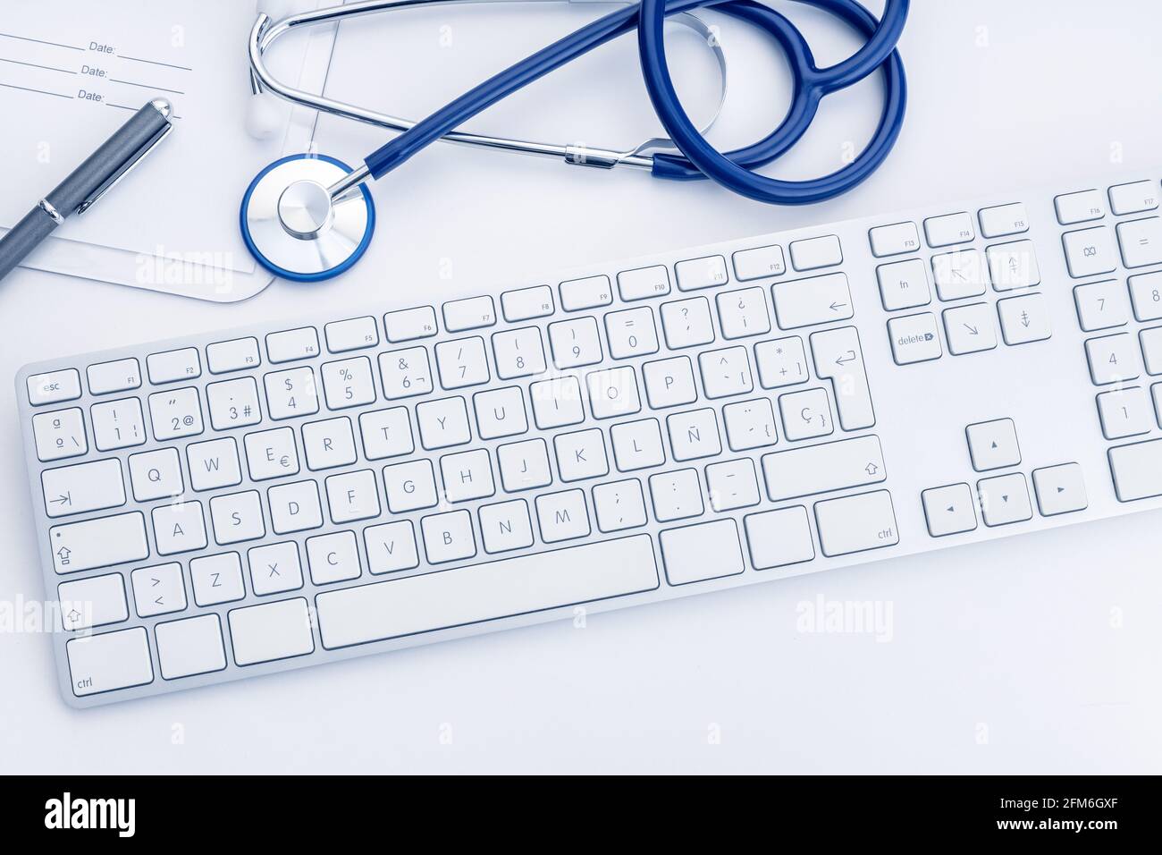 Stethoscope on blue background. Medical concept background. Copy space ...