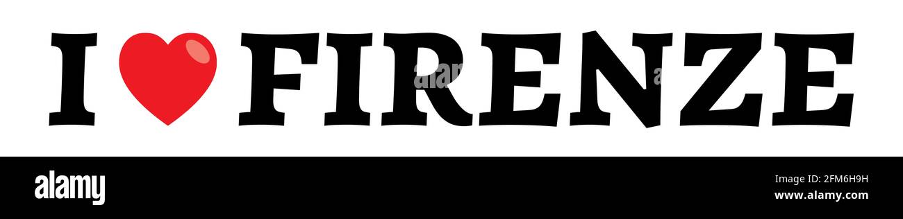 Florence city logo with red heart Stock Photo - Alamy