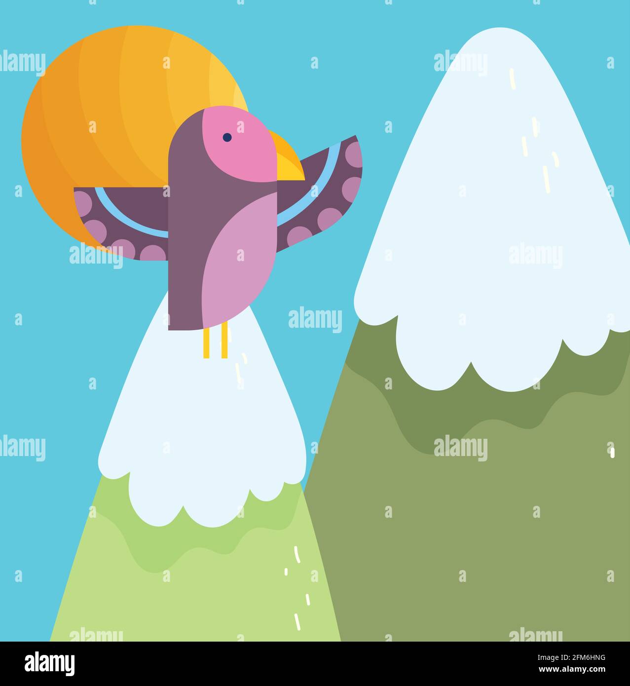 Birds fly mountains Stock Vector Images - Alamy