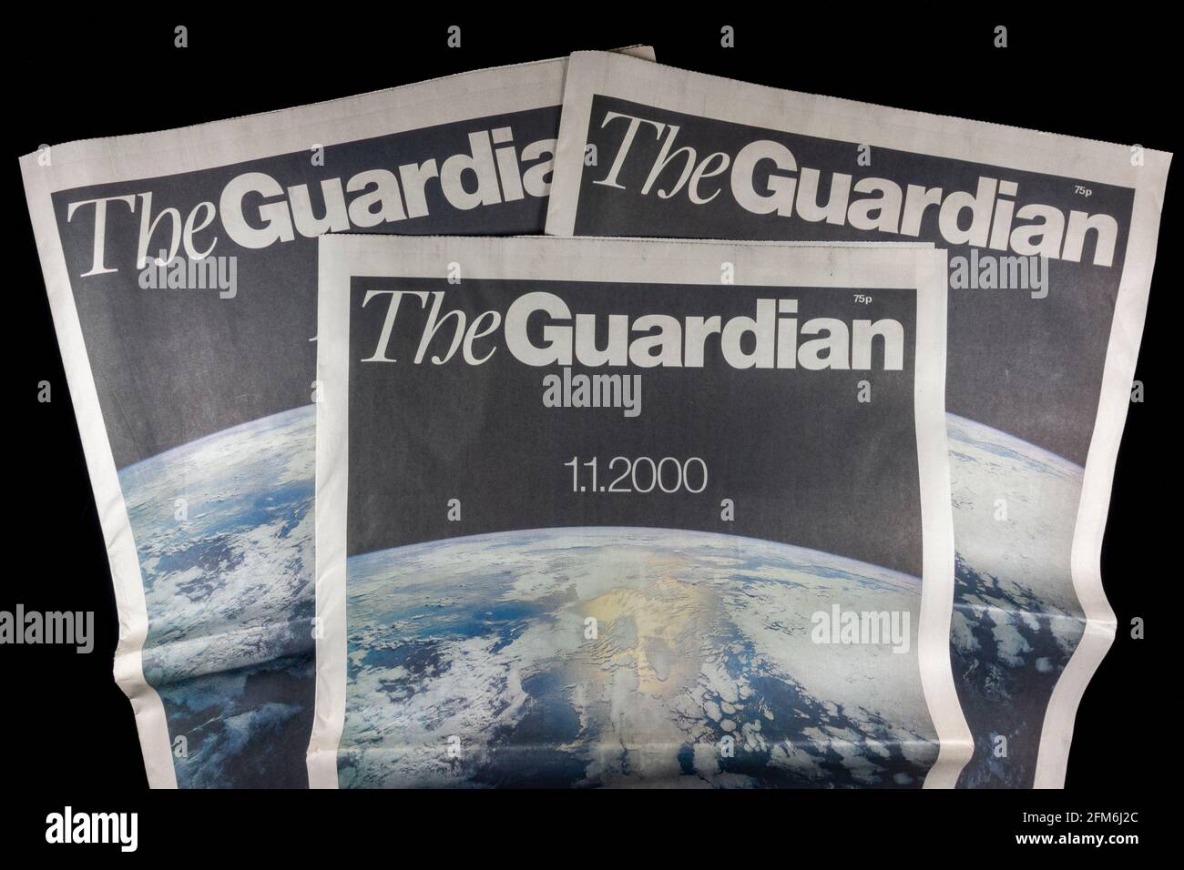Front page of The Guardian newspaper on 1st January 2000 Stock Photo ...