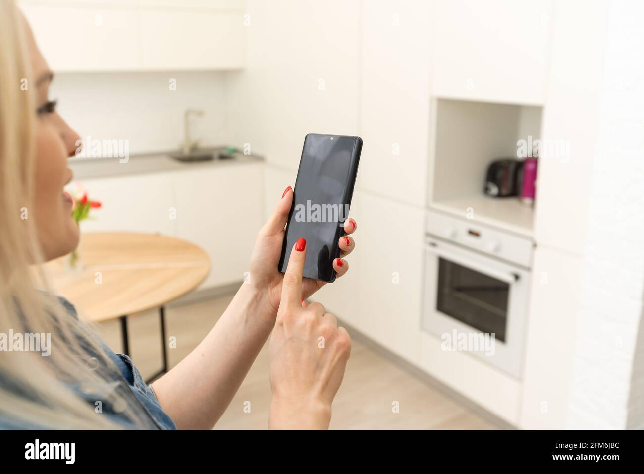 Mobile Phone With Home Control System On A screen. Smart house, home ...