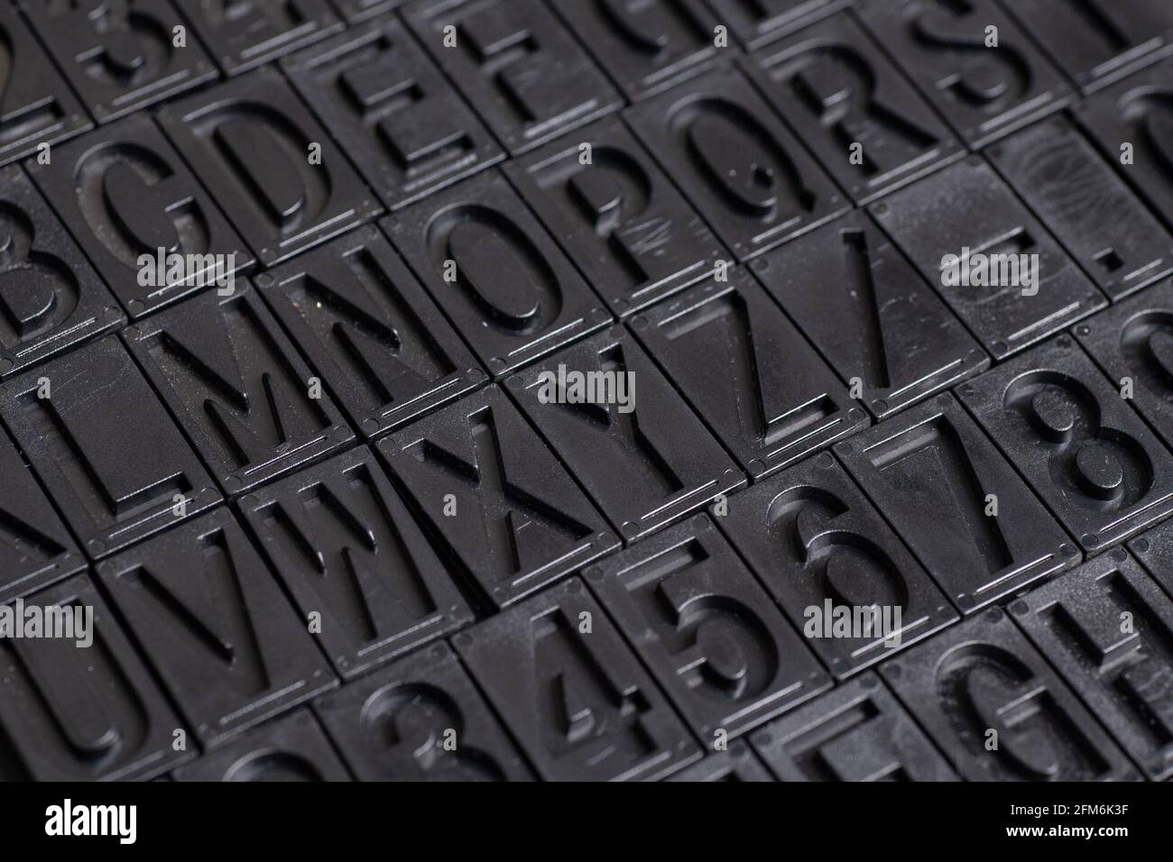 letterpress alphabet and numbers background Stock Photo - Alamy
