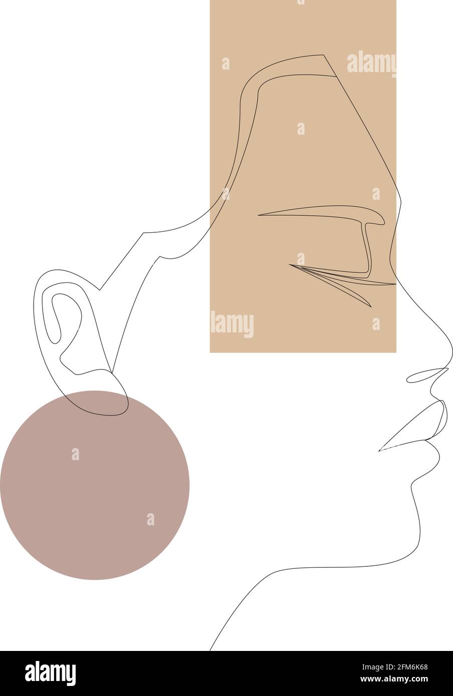 Trendy linear portrait for lifestyle design, for poster, printing ...