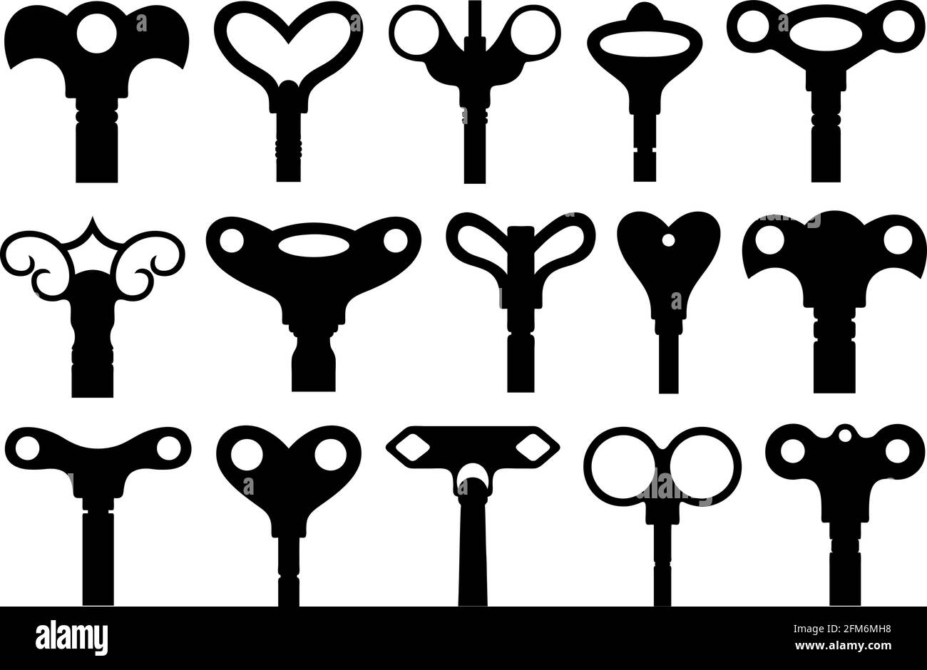 Illustration of different wind up keys isolated on white Stock Vector ...