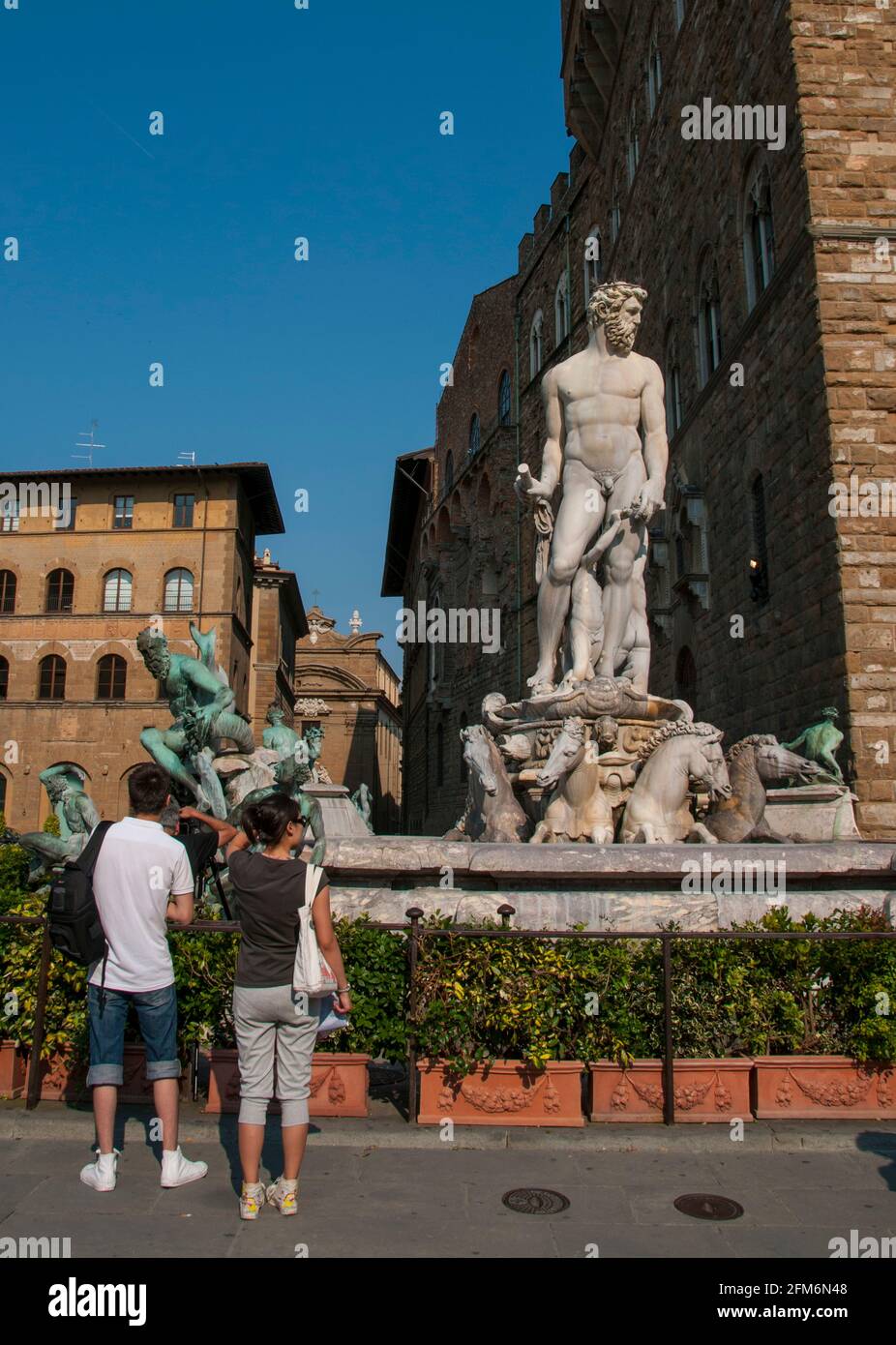 The white sculpture of Hercules killing Cacus was sculpted by Baccio ...