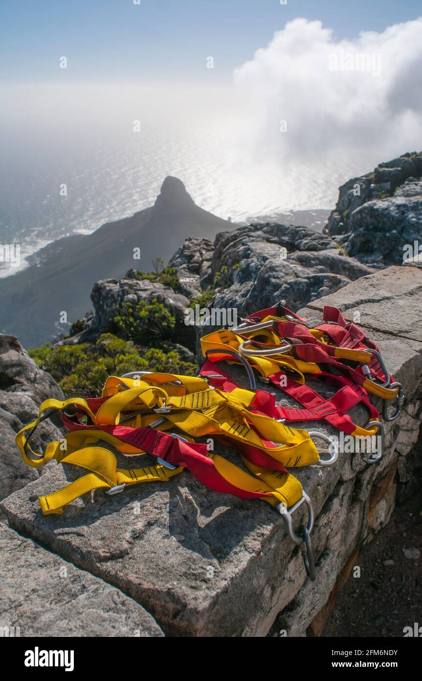 View from Table Mountain in Cape Town, South Africa where locals and ...