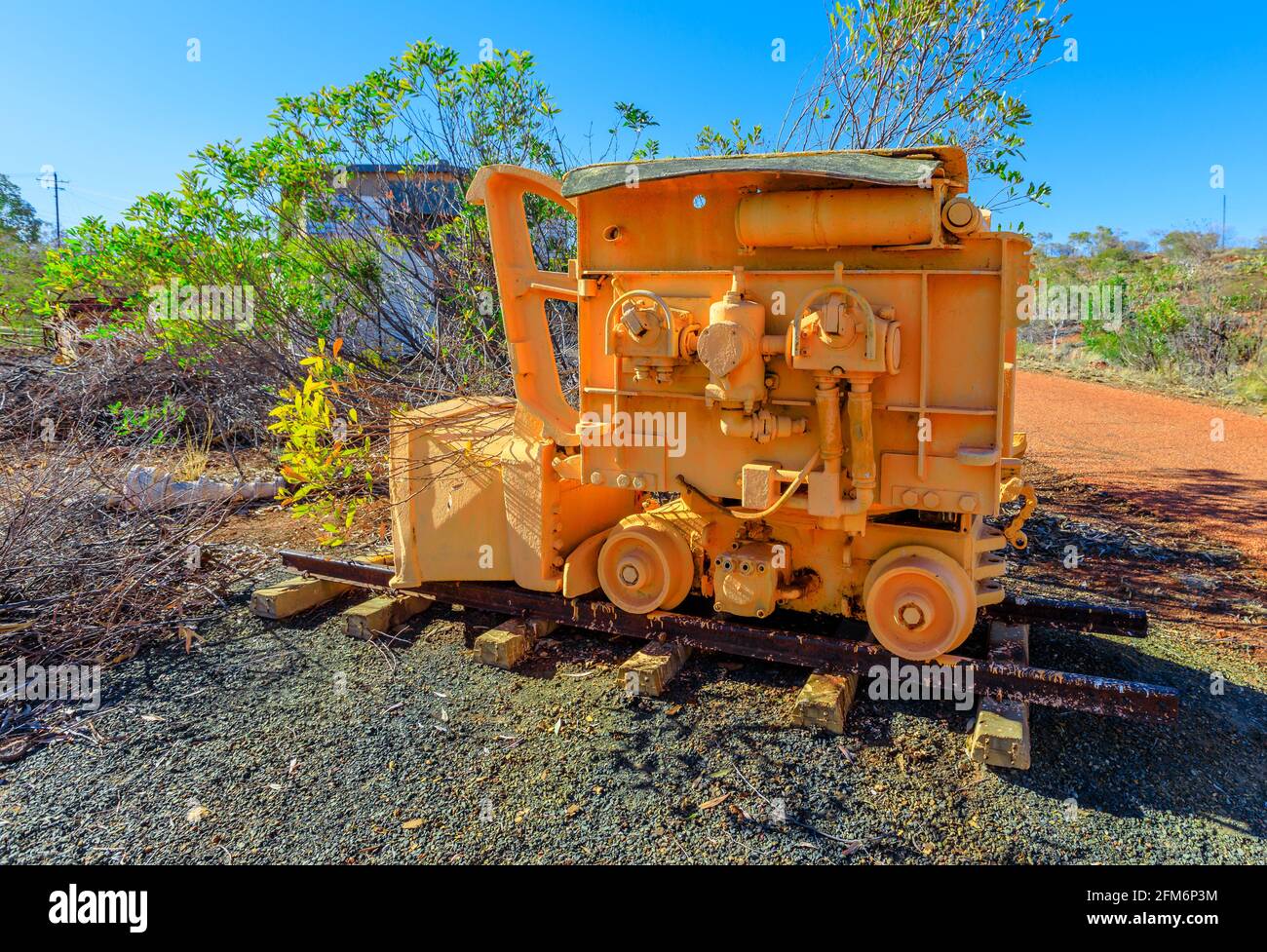 rock crusher wagon on rail in Battery Hill Mining Center, Tennant Creek ...
