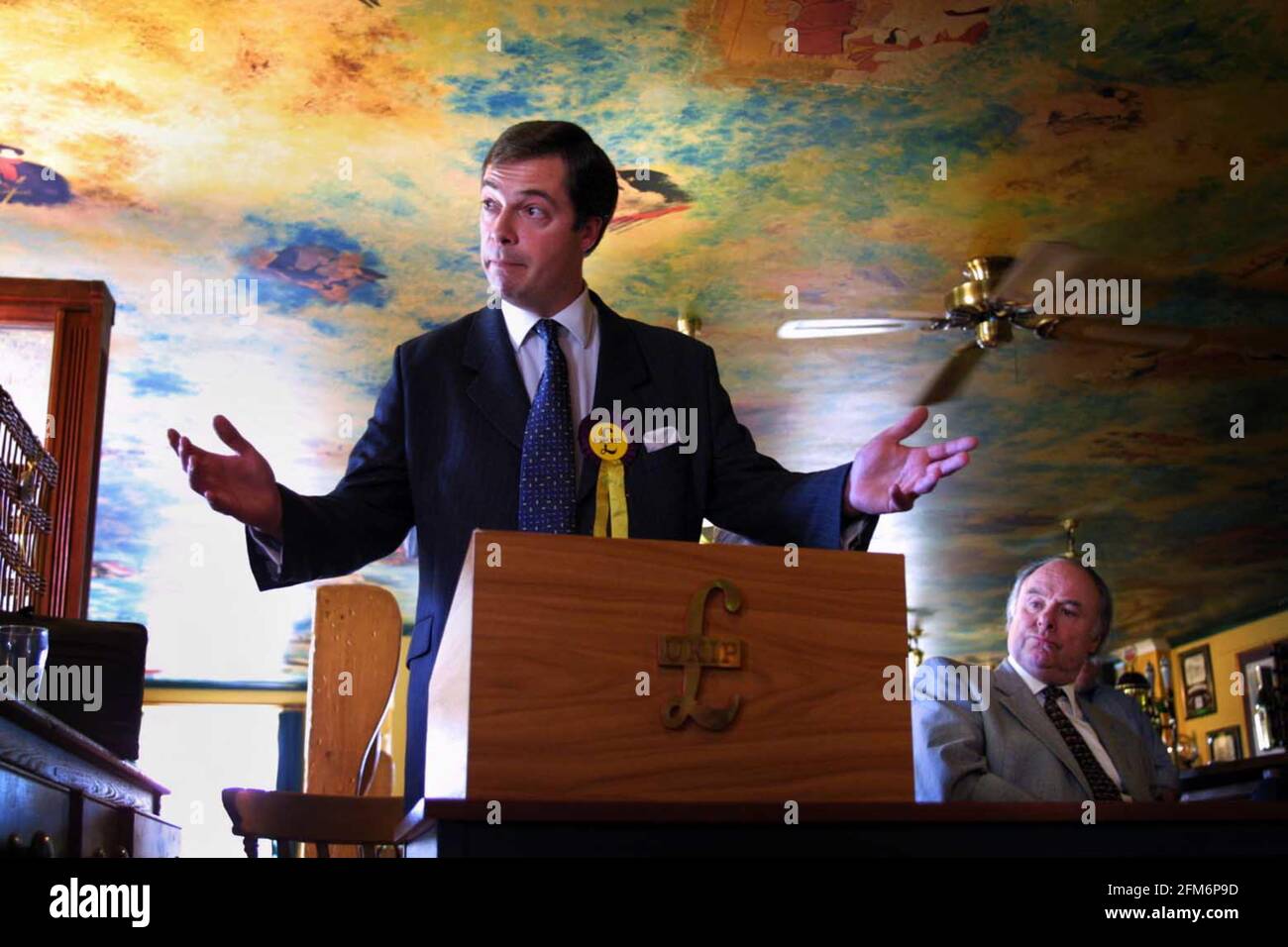 Nigel Farage Independent party General Election May 2001 talking at a ...