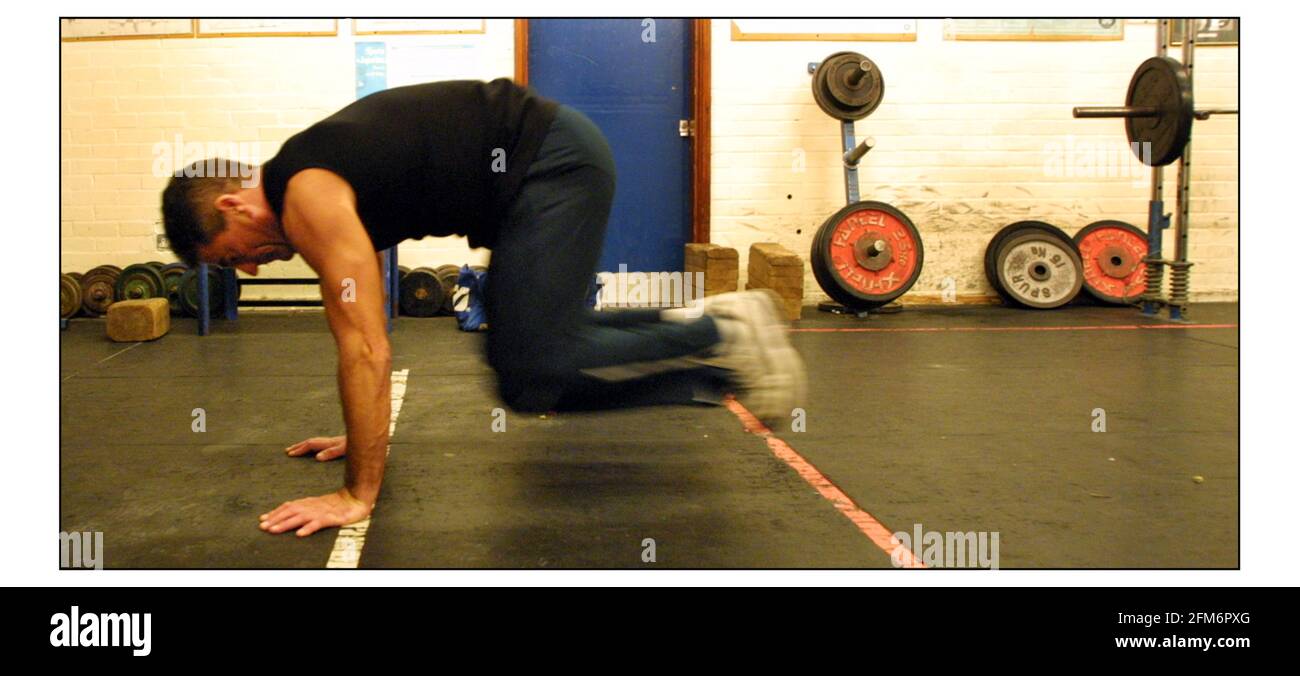 Brian Hooper and Mc Kensie go through some of the exercises in the T.V ...