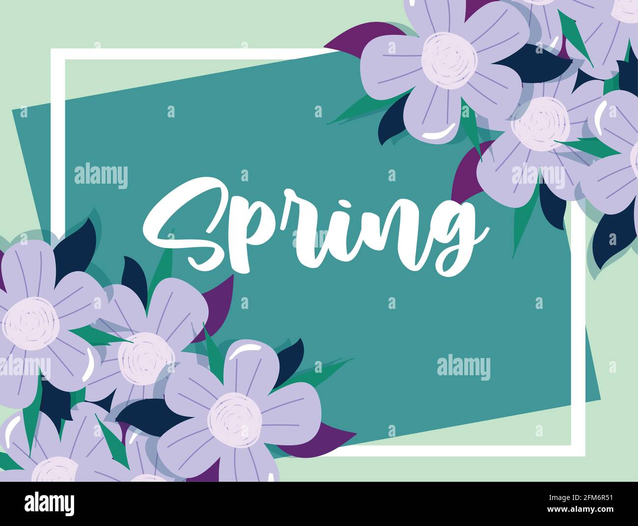 spring flowers banner green background Stock Vector Image & Art - Alamy