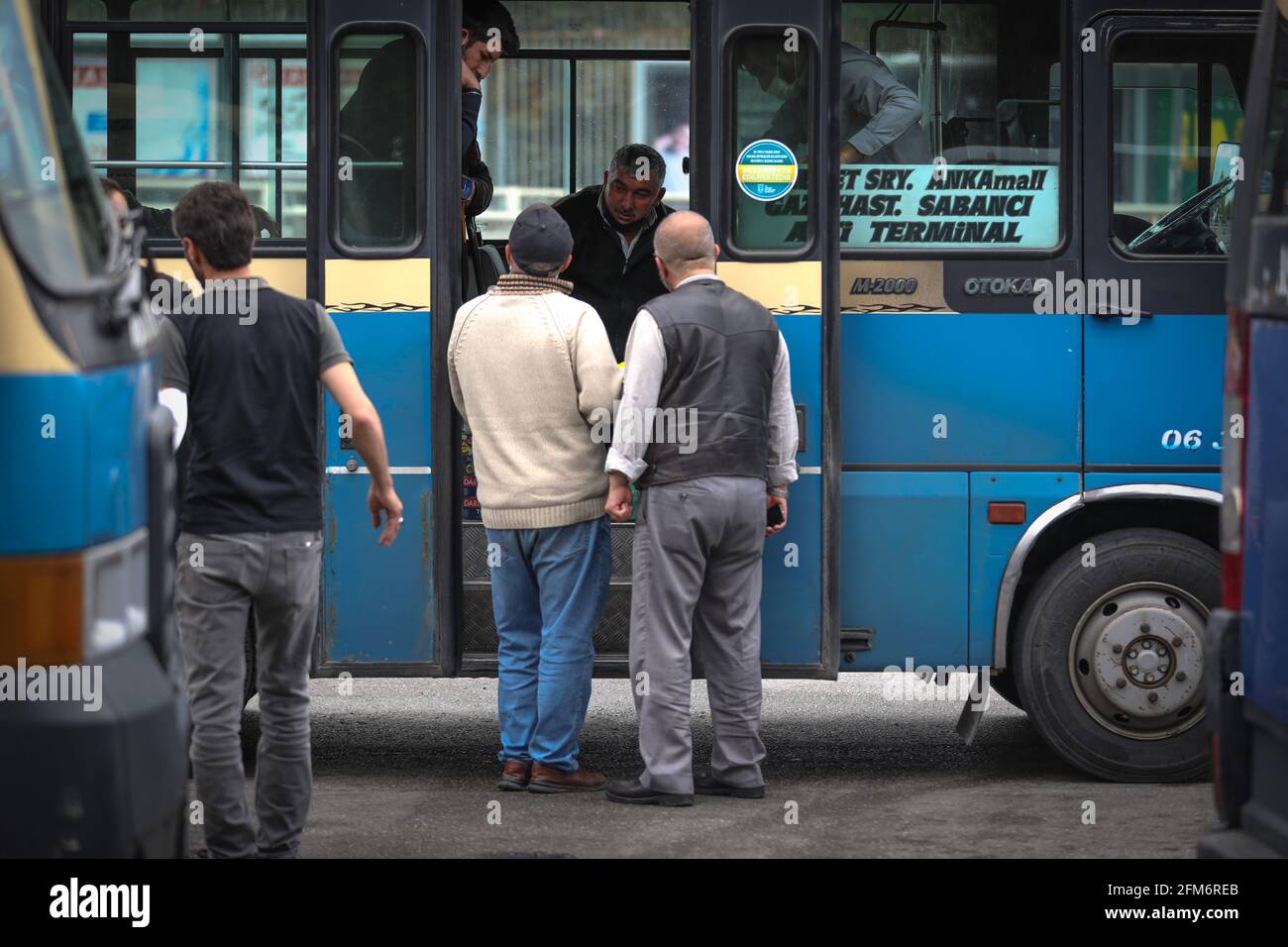 Bus drivers meeting hi-res stock photography and images - Alamy
