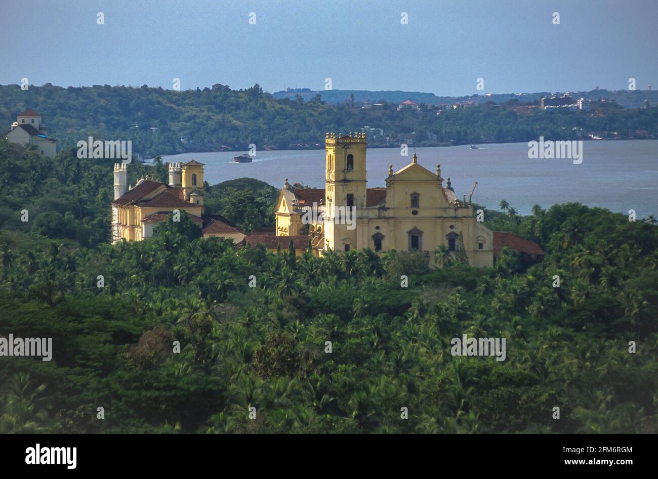 GOA, INDIA - The Se Cathedral in Old Goa, on the Mandovi RIver Stock ...