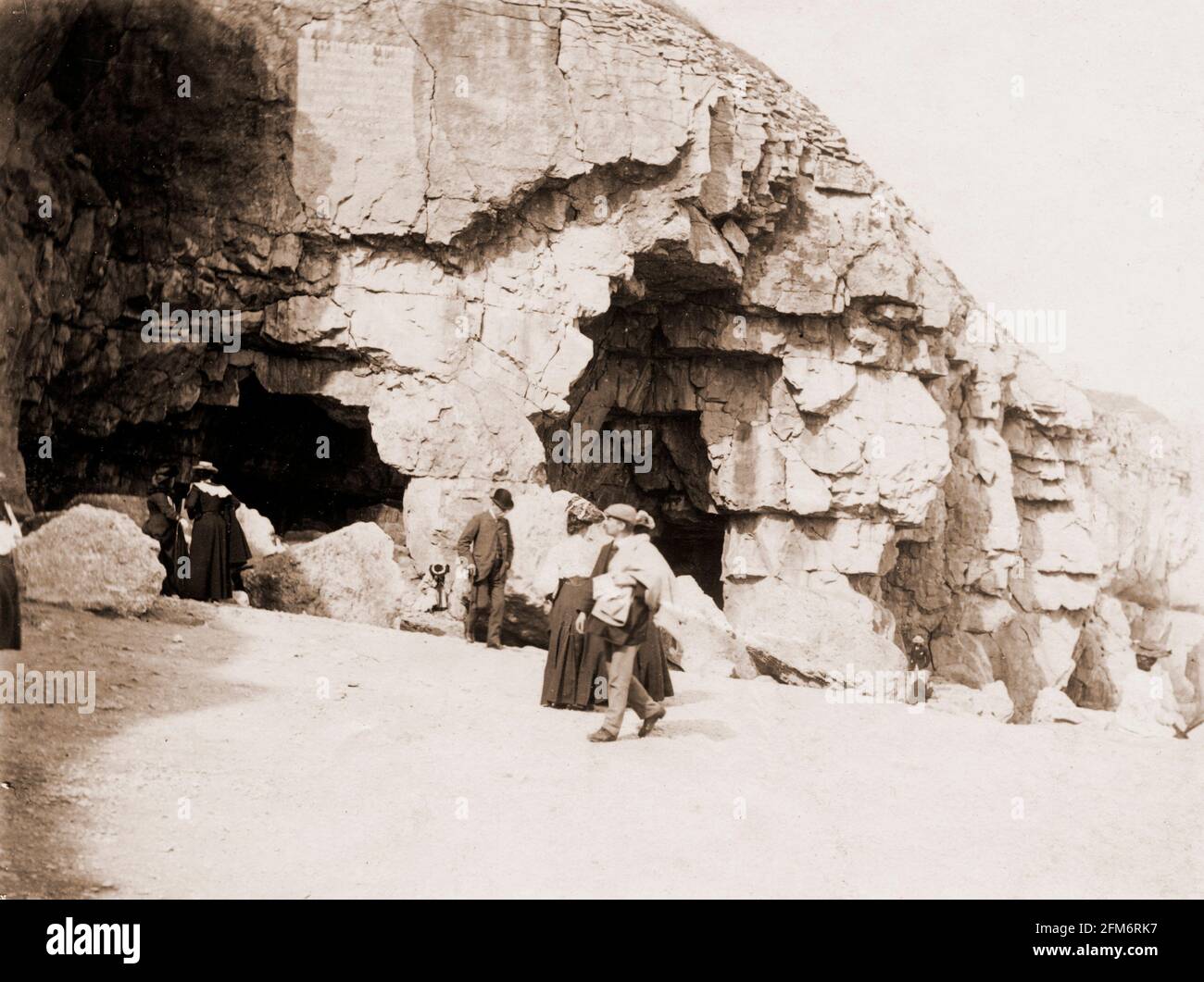 Tilly Whim caves, Dorset, England, UK, about 1880, print Stock Photo ...