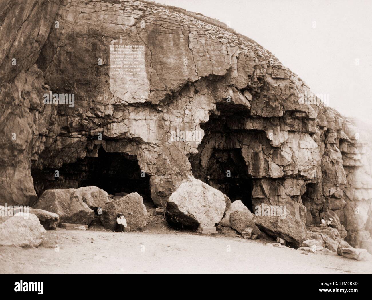 Tilly Whim caves, Dorset, England, UK, about 1880, print Stock Photo ...