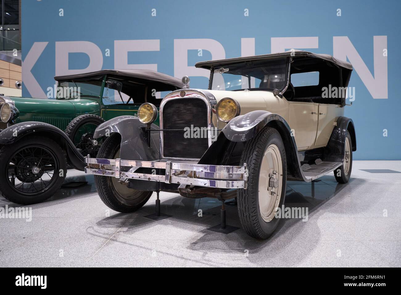 MOSCOW, RUSSIA - MAY 3, 2021: Dodge 124 open touring at an exhibition ...