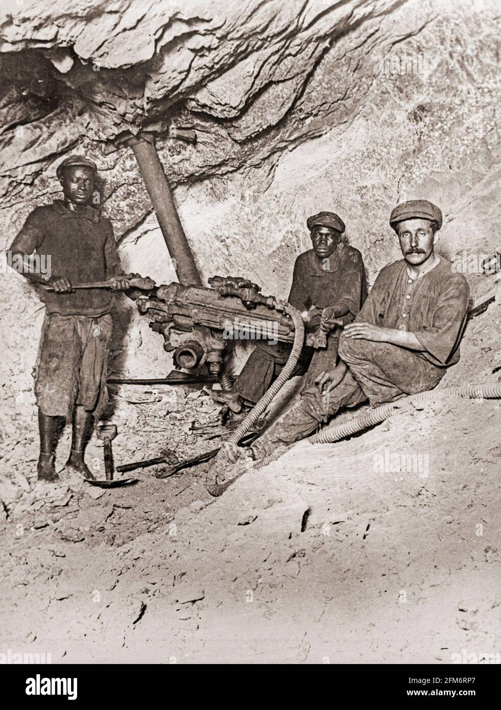 Gold mining, machine stoping, South Africa, about 1910 Stock Photo - Alamy
