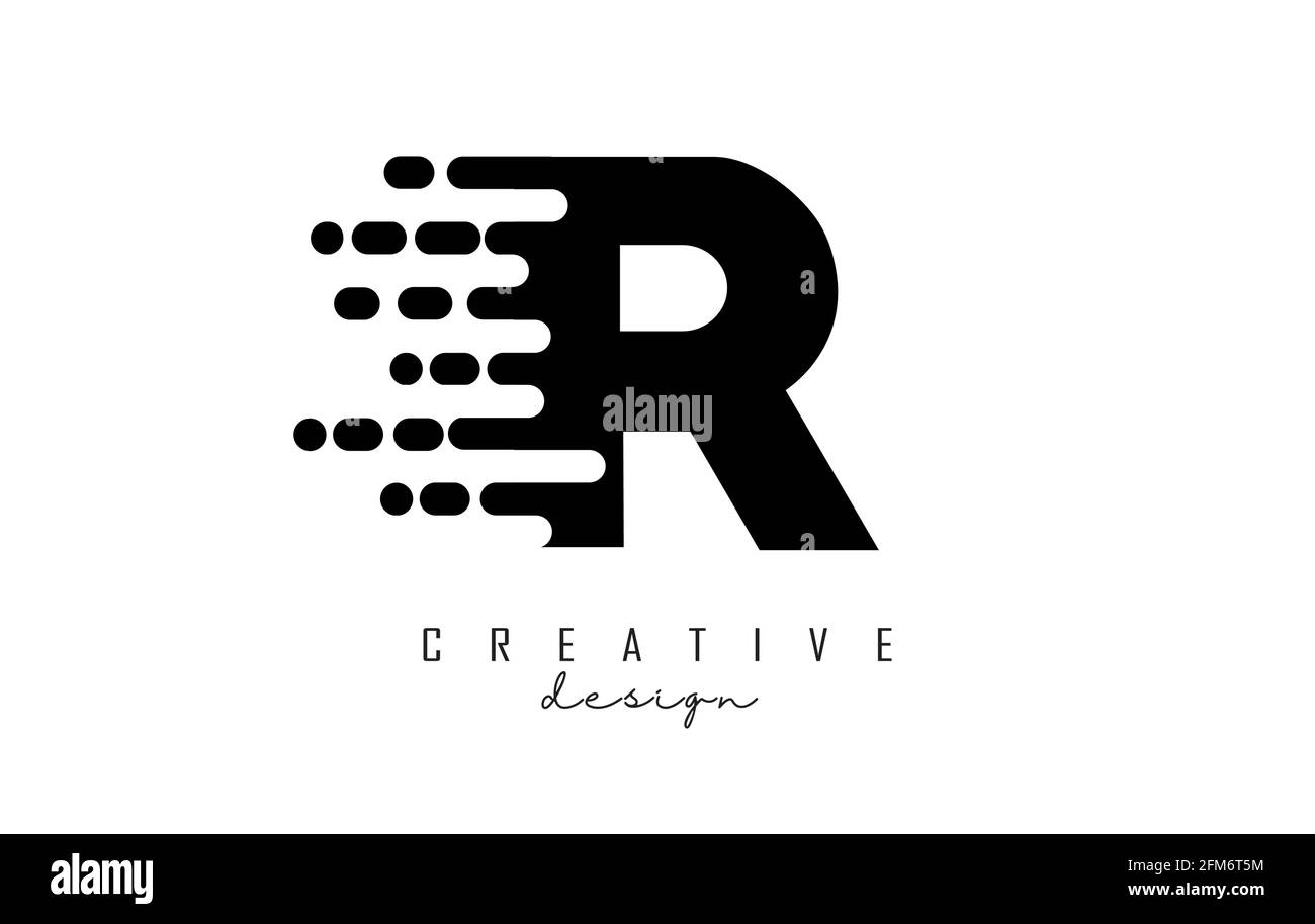 Geometric and dynamic letter R logo design with movement effect. Modern ...