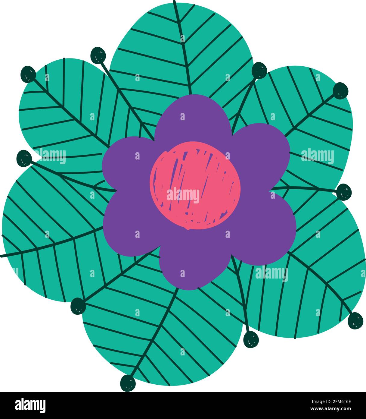 green flower natural cartoon isolated Stock Vector Image & Art - Alamy