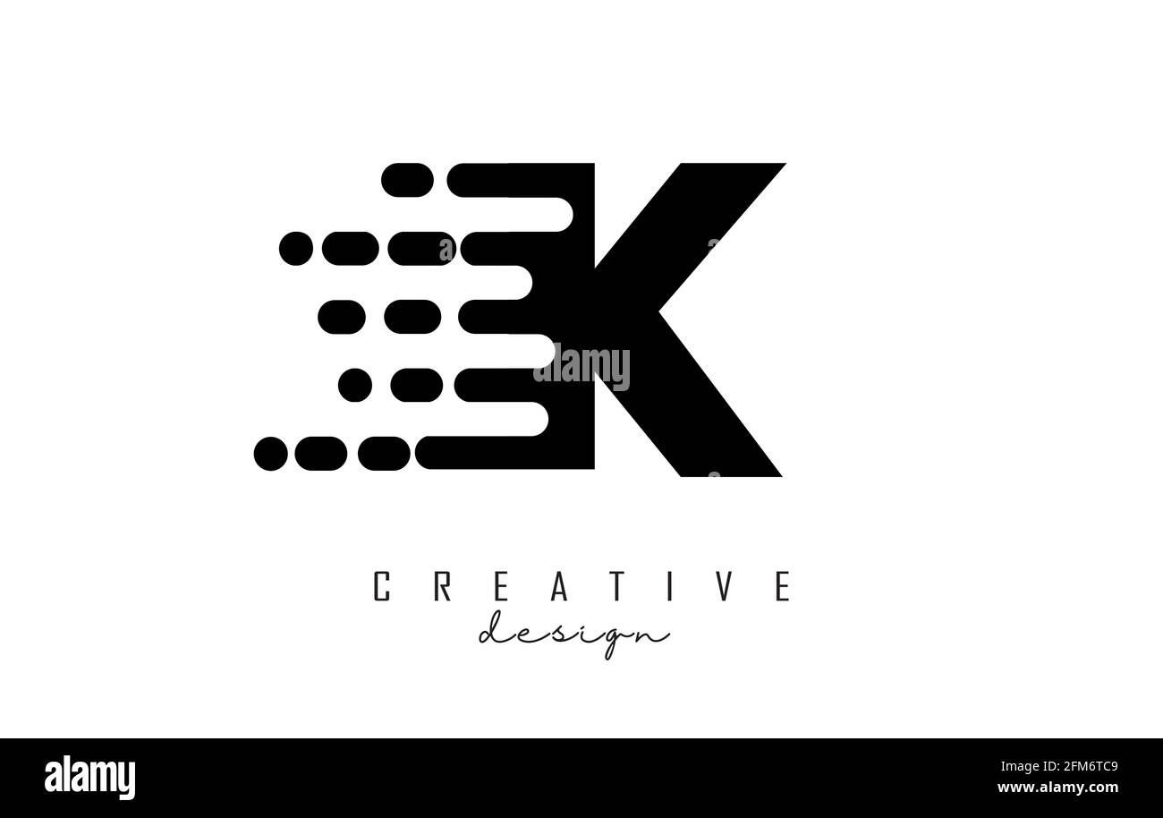 Geometric and dynamic letter K logo design with movement effect. Modern ...