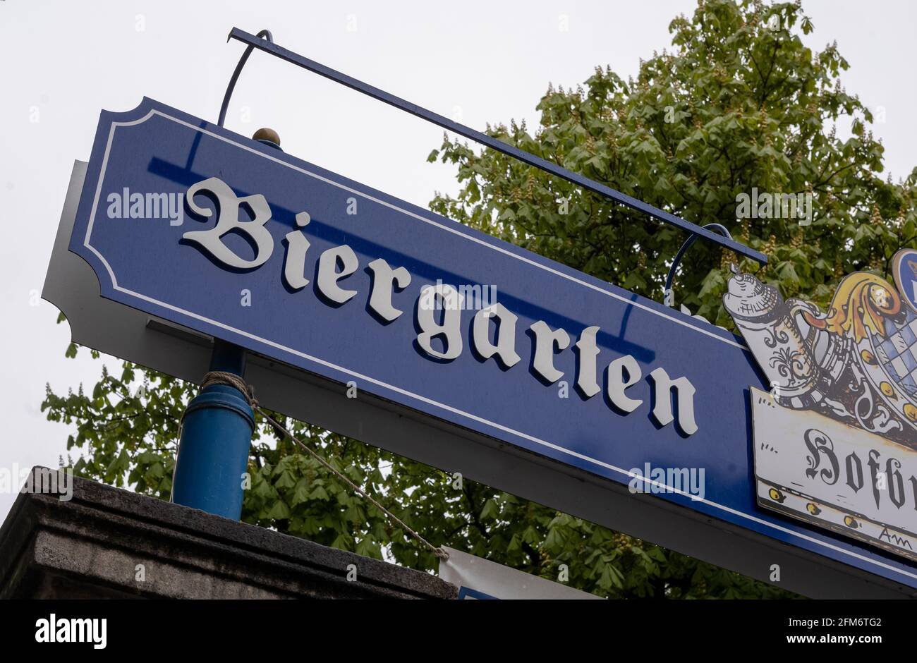 Entrance Beer Garden Biergarten Sign High Resolution Stock Photography ...