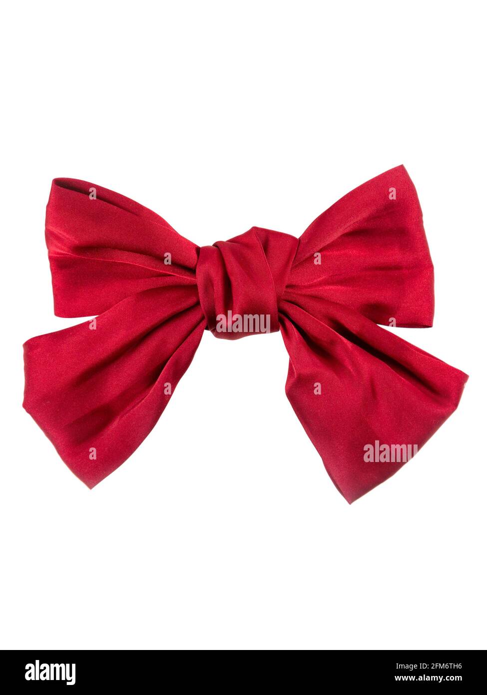 Red silk bow isolated on white background Stock Photo - Alamy
