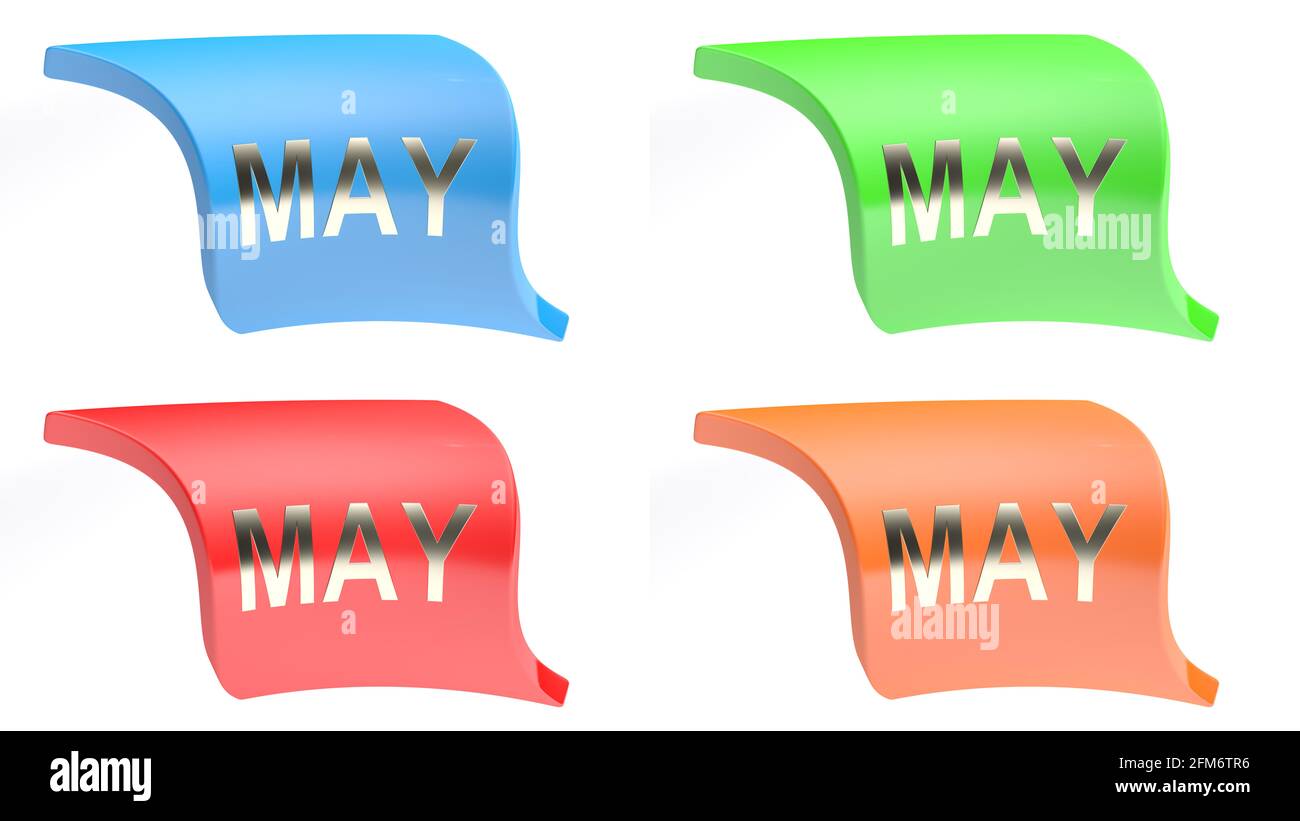MAY for MAY colorful icon set - 3D rendering illustration Stock Photo ...
