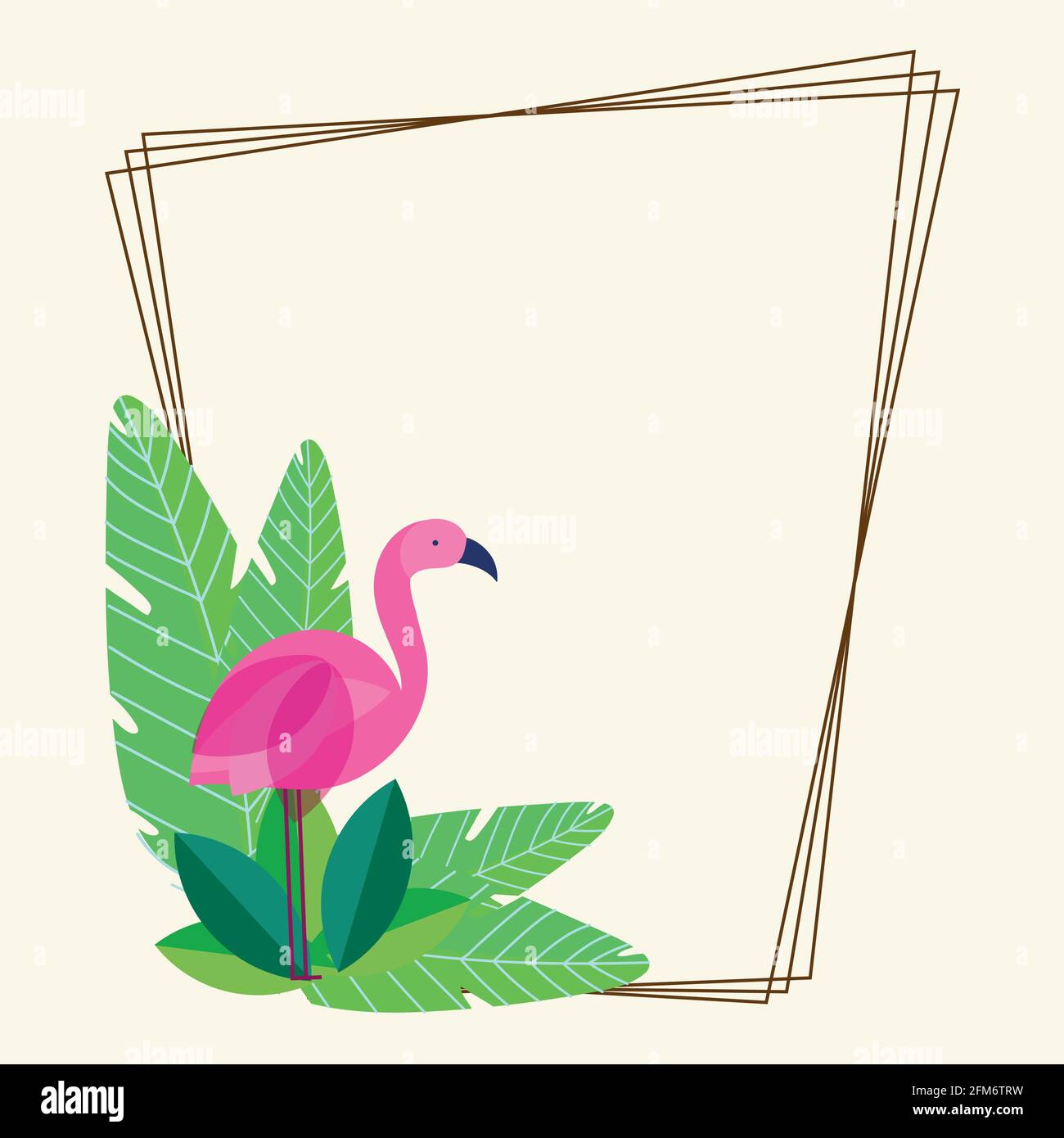 flamingo foliage frame geometric design Stock Vector Image & Art - Alamy