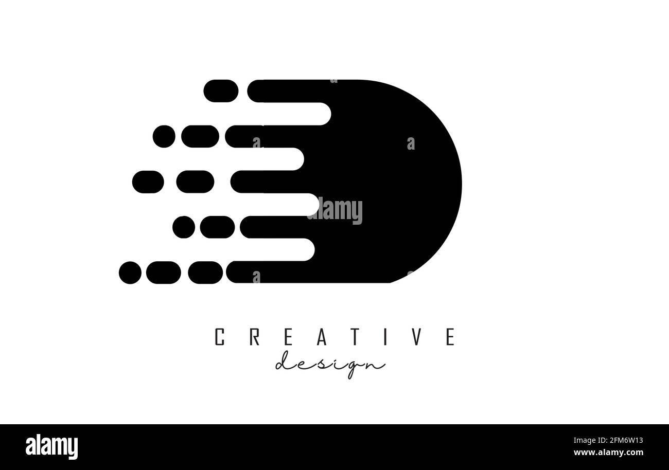 Geometric and dynamic letter D logo design with movement effect. Modern ...
