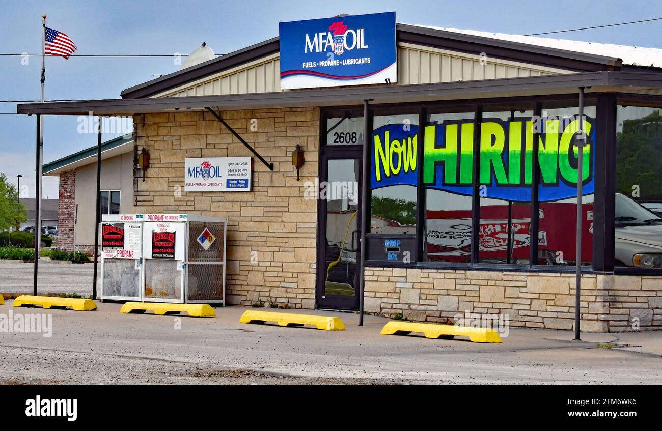 MFA OIL delivery company now hiring signs at location in Emporia Kansas ...