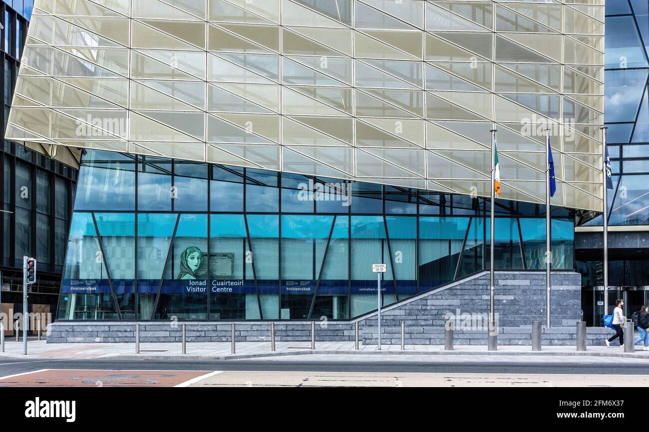 The Visitor Centre of the Irish Central Bank. The window features a ...
