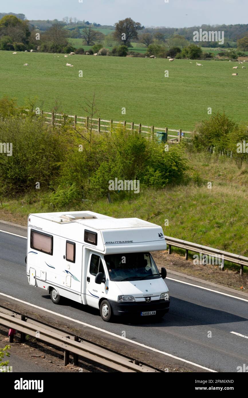 Motorhome on uk country road hi-res stock photography and images - Alamy