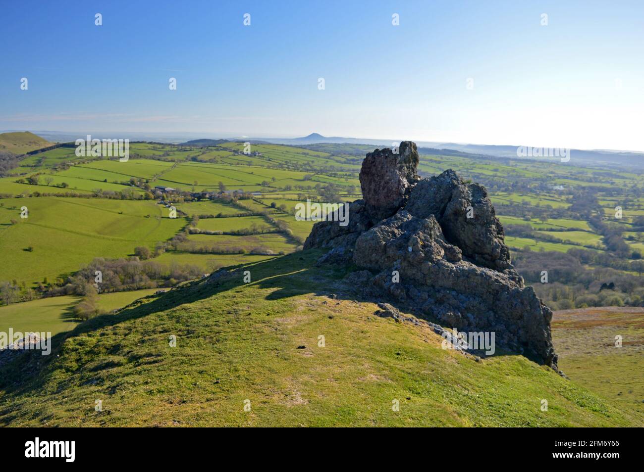 Views of The Wrekin from summit of Willstone Hill, Shropshire Stock ...