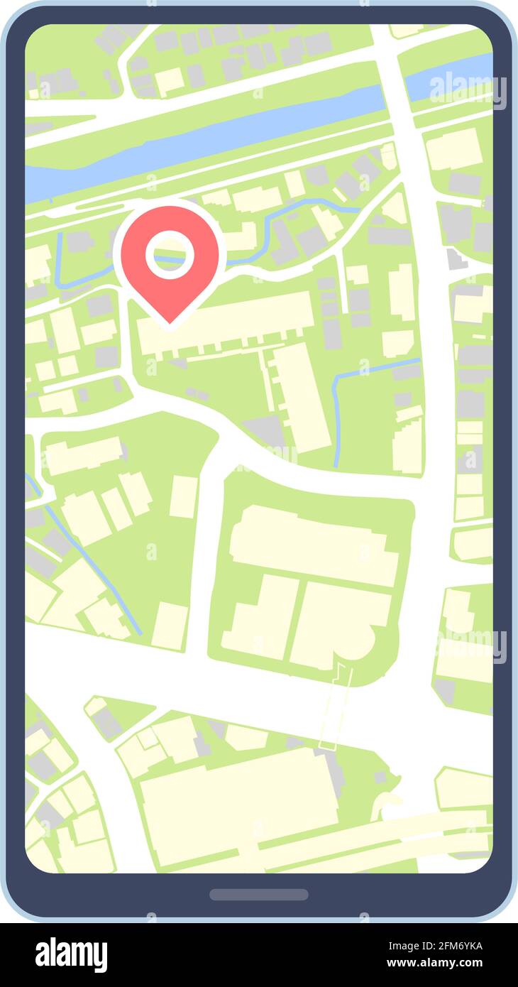 Smartphone map app.Vector illustration that is easy to edit Stock ...