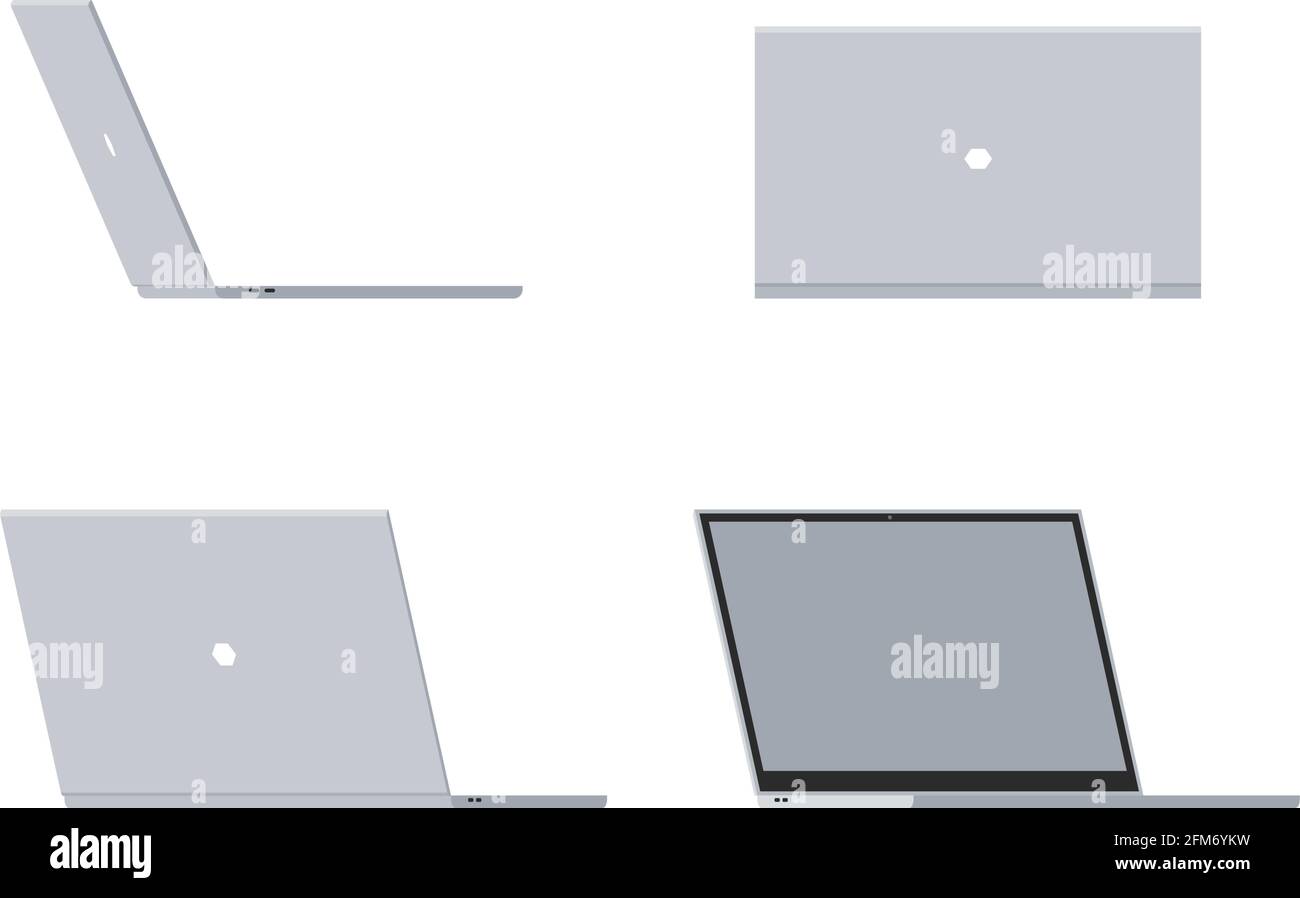 Laptops from various angles.Vector illustration that is easy to edit ...