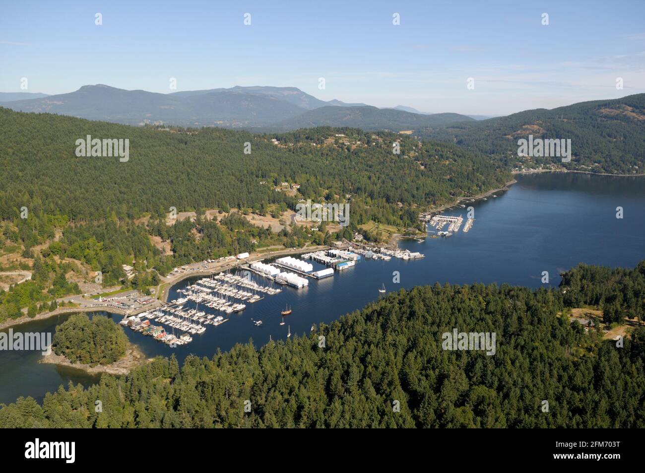 Aerial photograph of Chisholm Island, Maple Bay and Maple Bay Marinas ...
