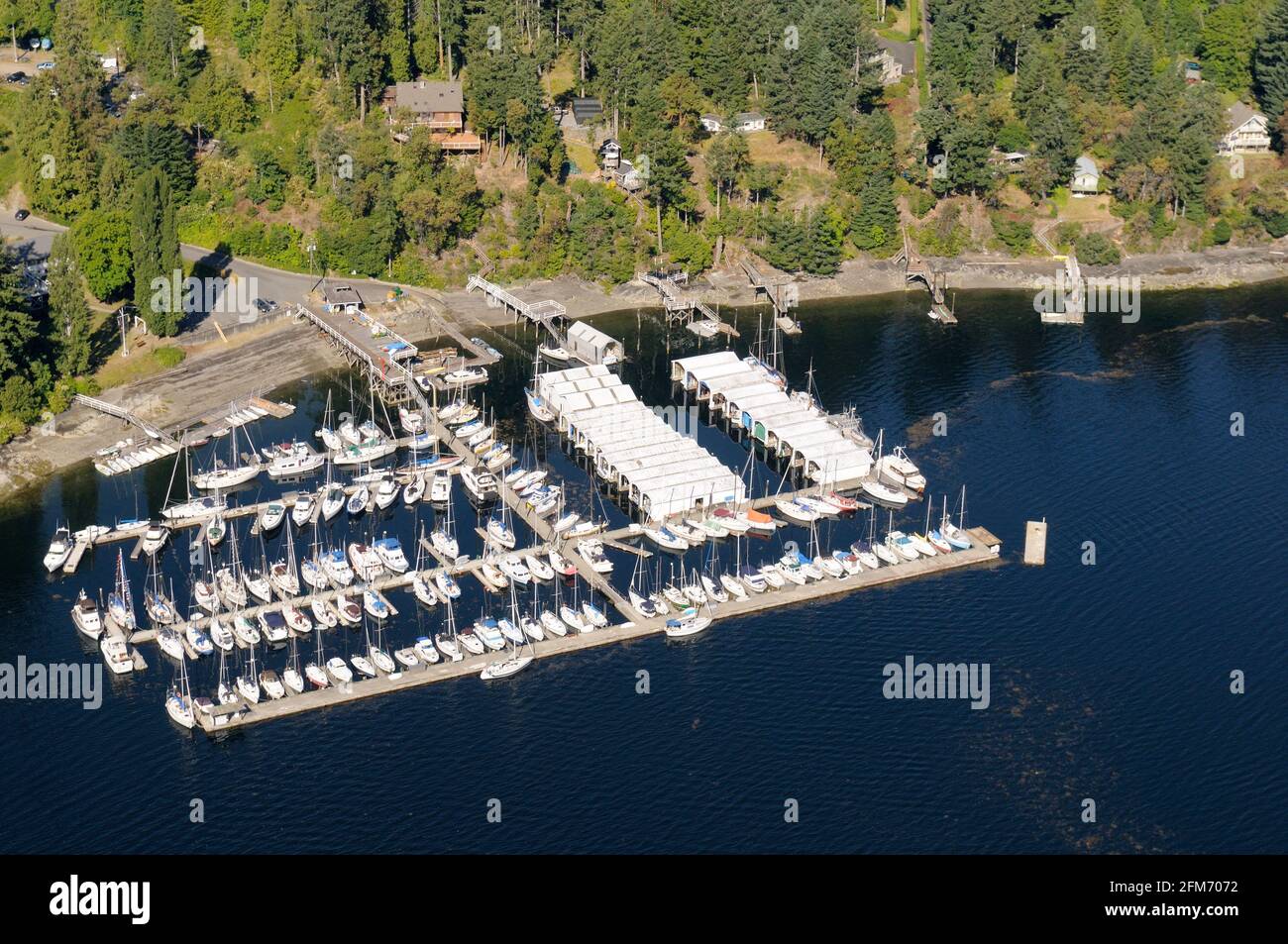 Maple Bay Yacht Club aerial photograph, Vancouver Island, British ...