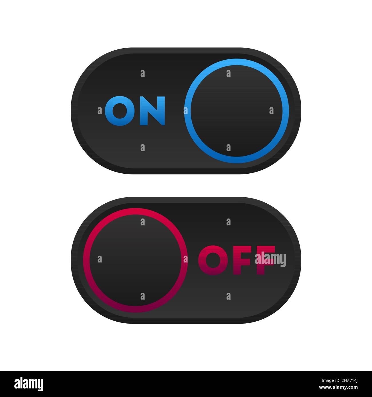 Icon set multi colored button in flat style. Easy editable vector ...