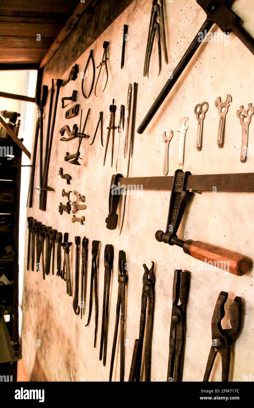 Carpenters tools on wall hi-res stock photography and images - Alamy