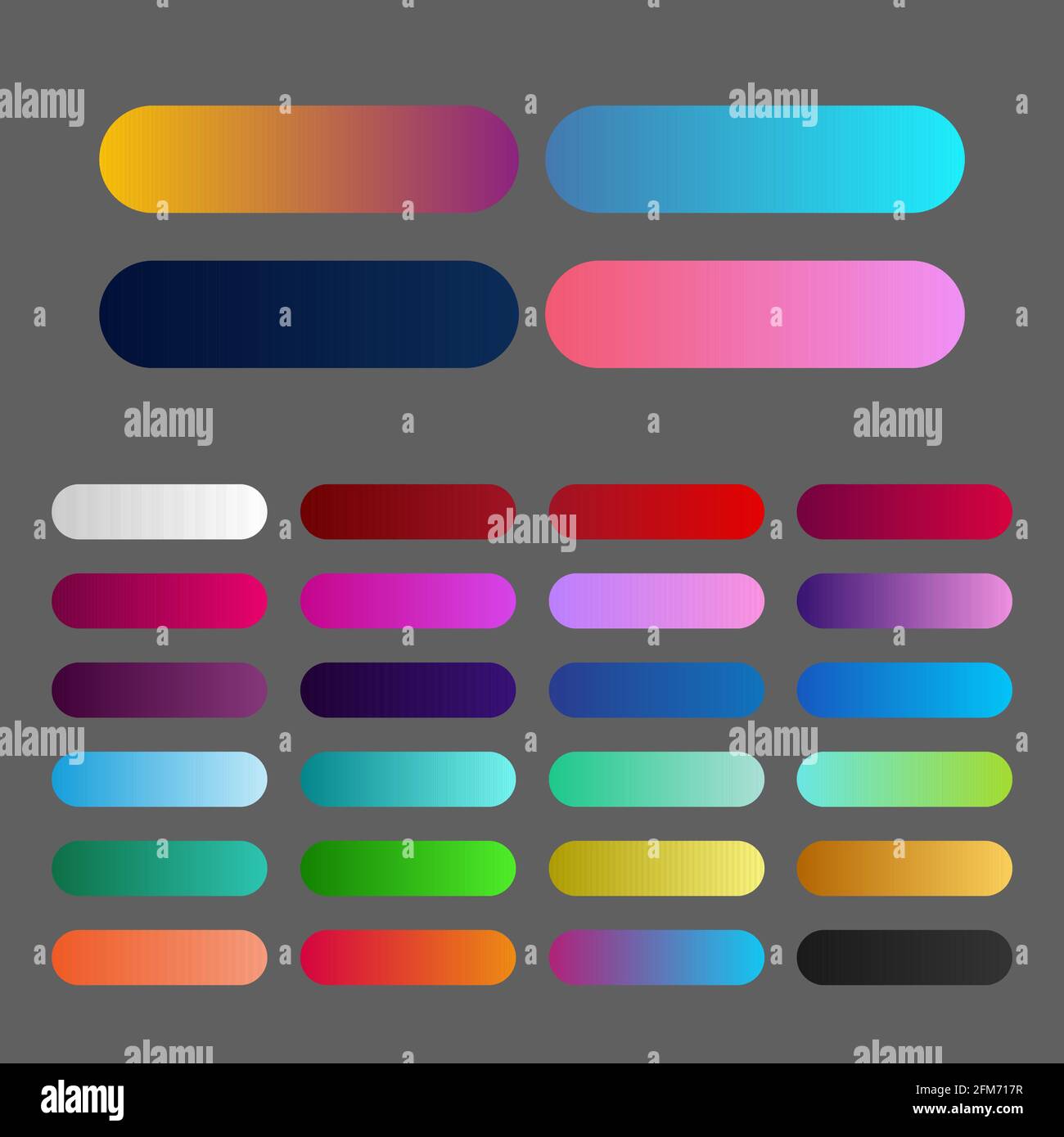 Icon set multi colored button in flat style. Easy editable vector ...