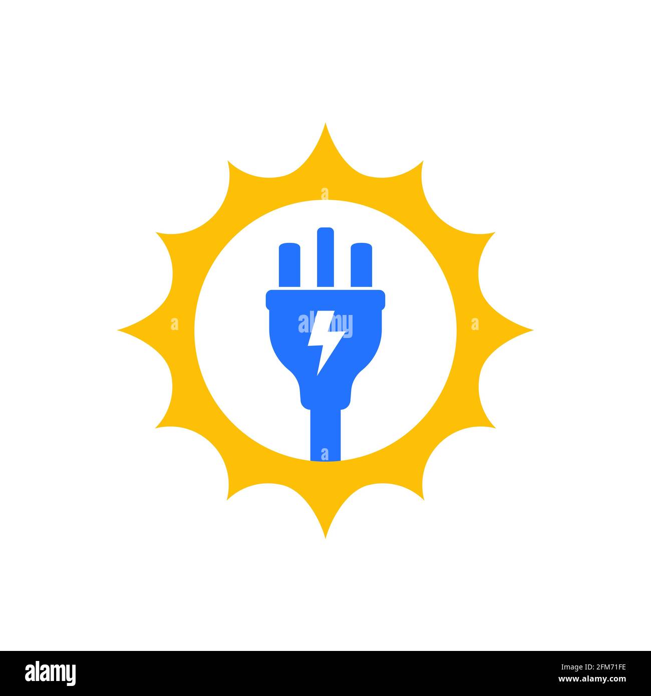 Solar energy icon with electric plug, vector Stock Vector Image & Art ...