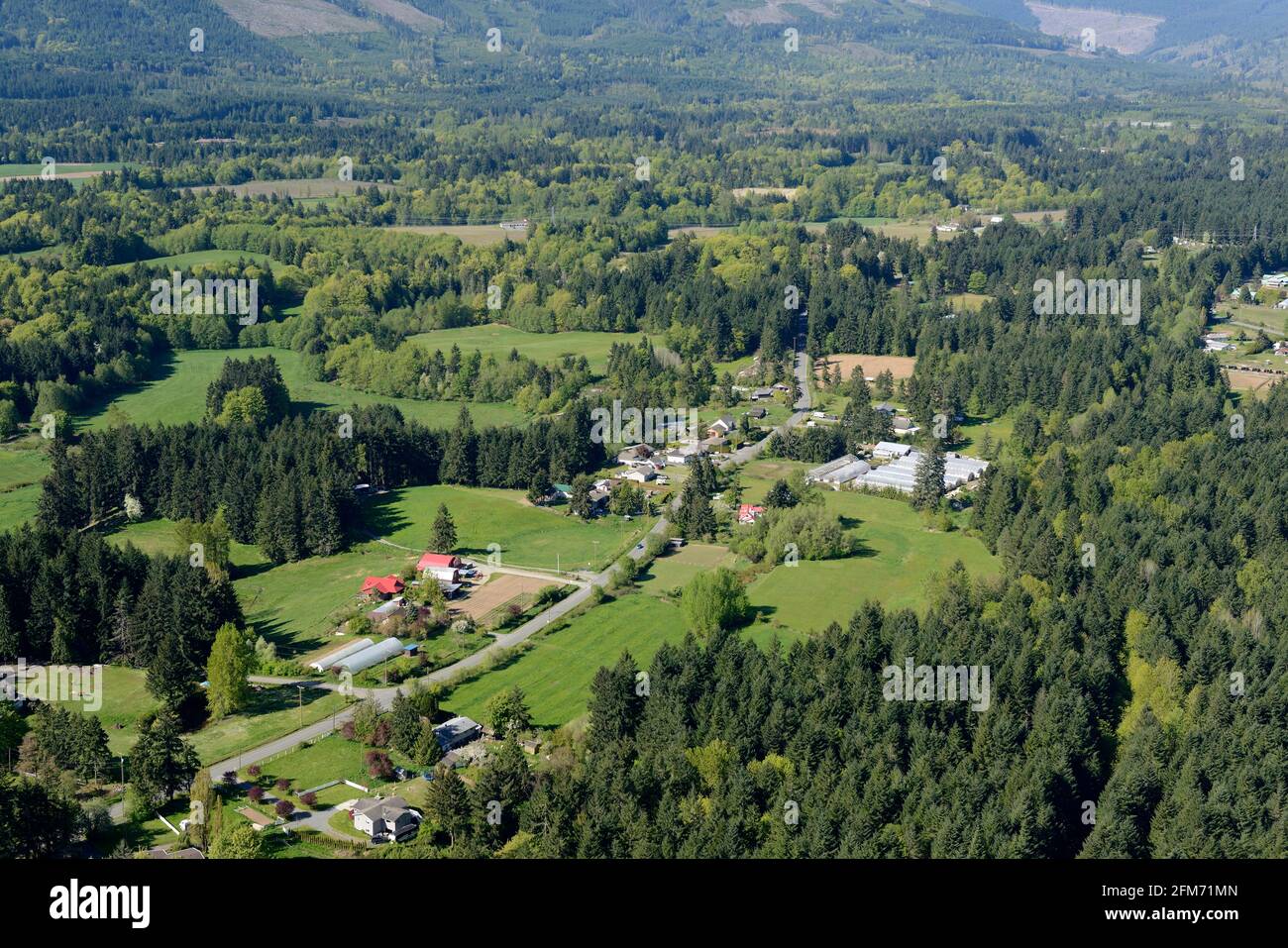 Aerial photo of farms on Glenora Road, Glenora, Cowichan Valley ...