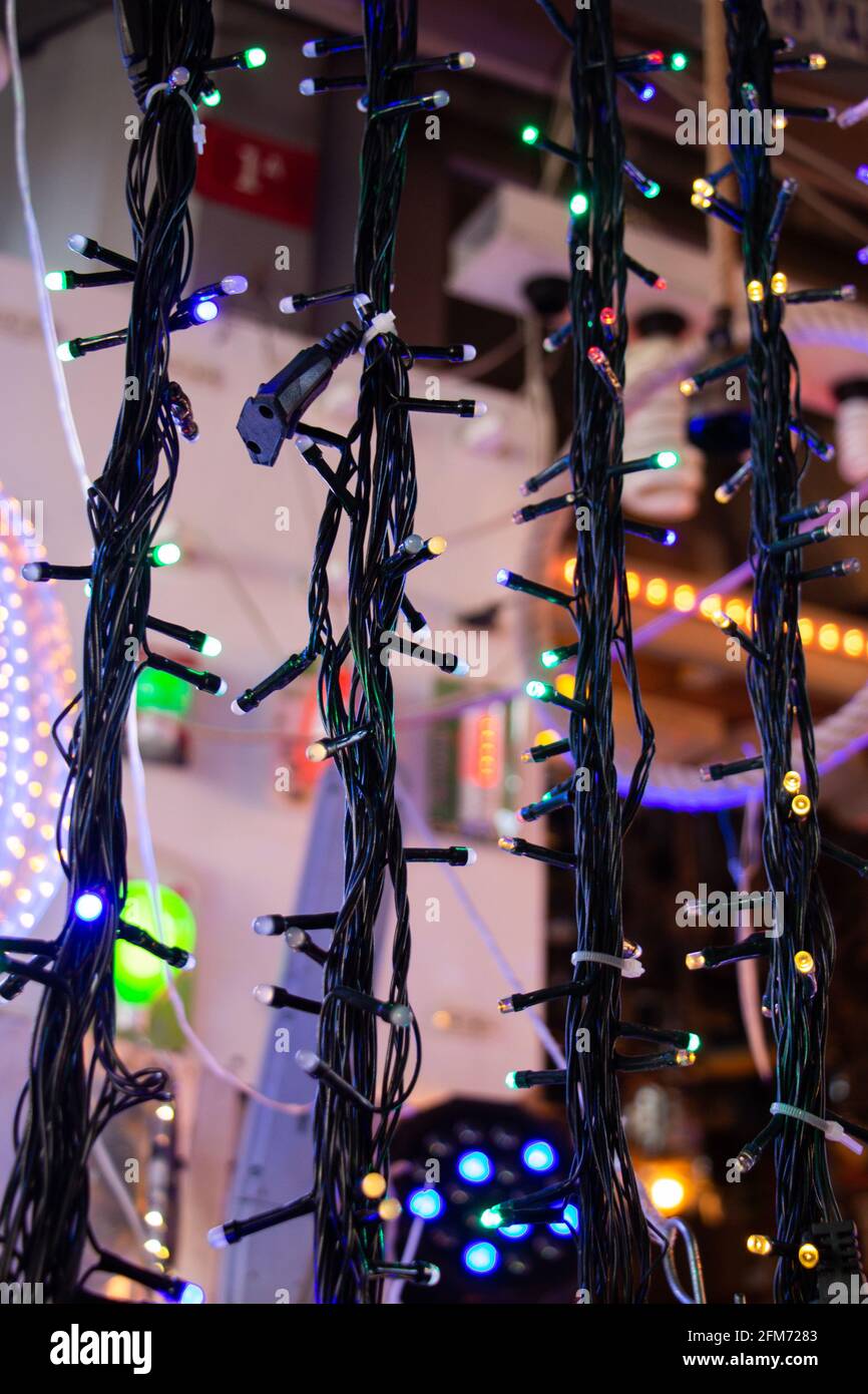 Vertical shot of decorative lights Stock Photo - Alamy