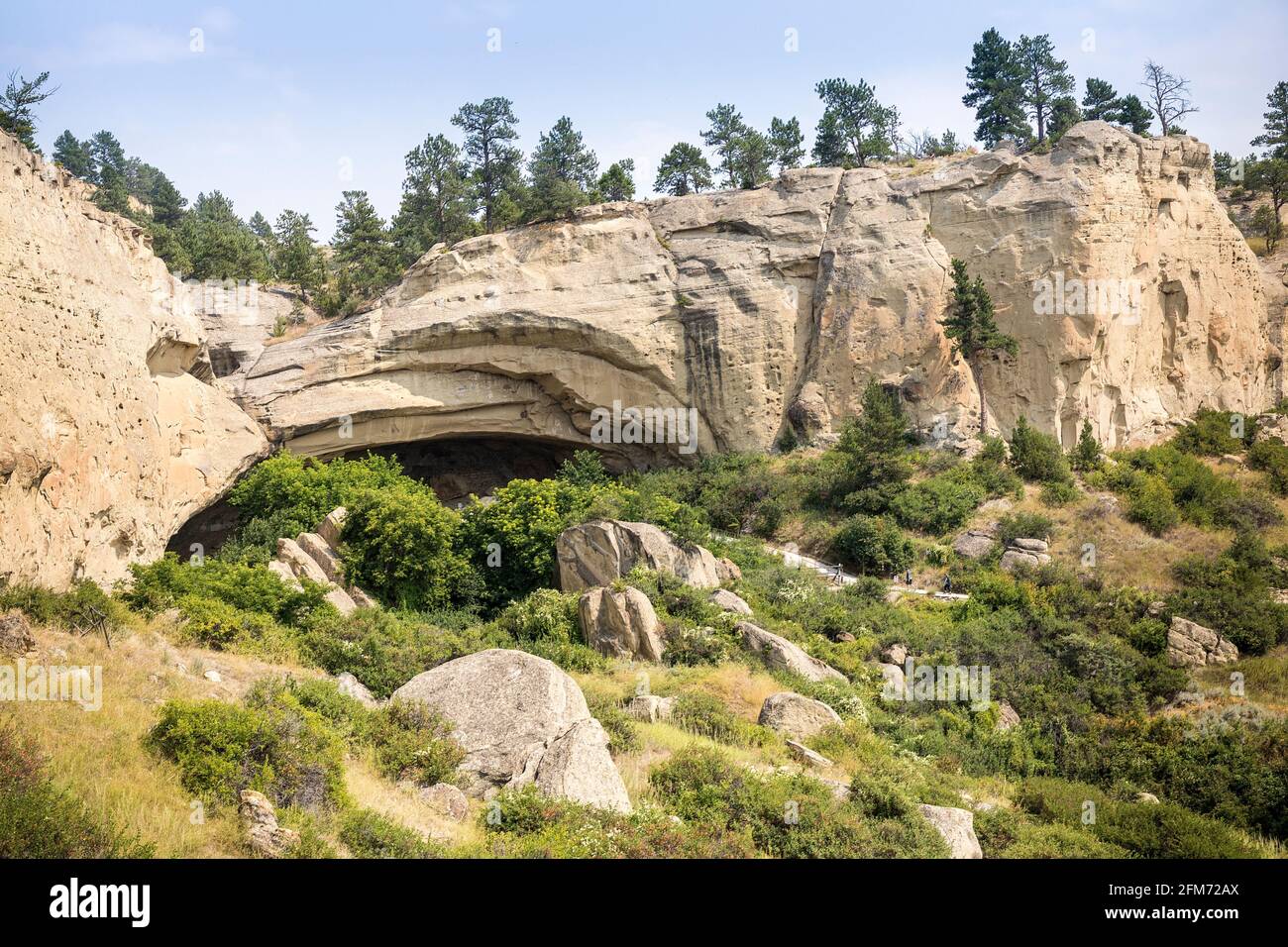 Main cave Pictograph Cave, State Park, Billings, Montana, USA Stock ...
