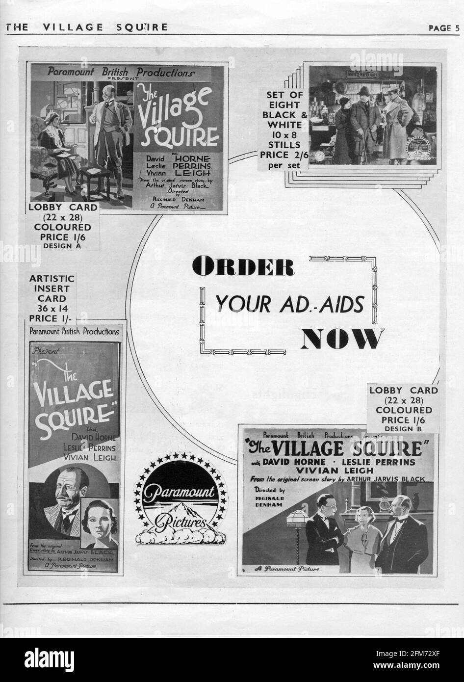 VIVIEN LEIGH (as VIVIAN LEIGH) DAVID HORNE and LESLIE PERRINS in THE ...