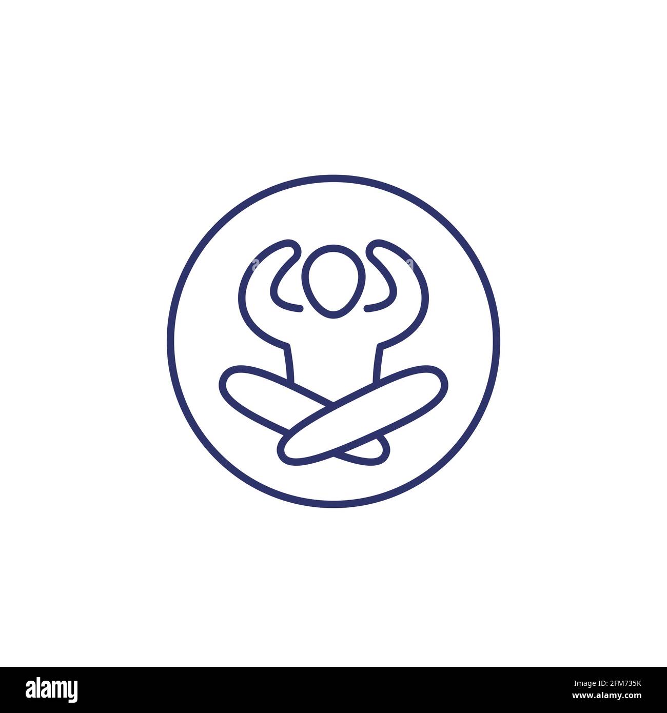 meditation icon on white, line vector Stock Vector Image & Art - Alamy