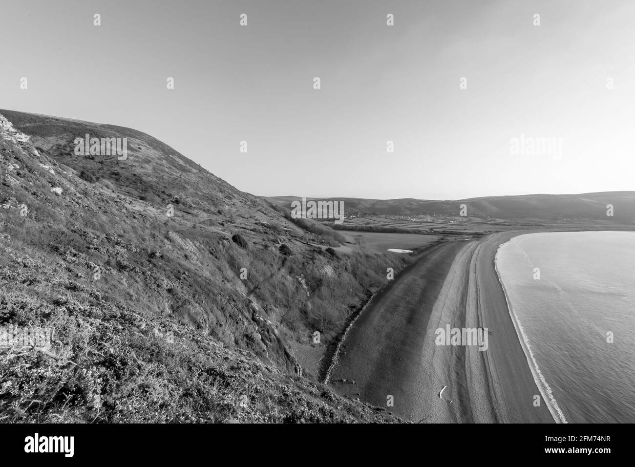 Hurlstone point from porlock hill bristol channel national park ...