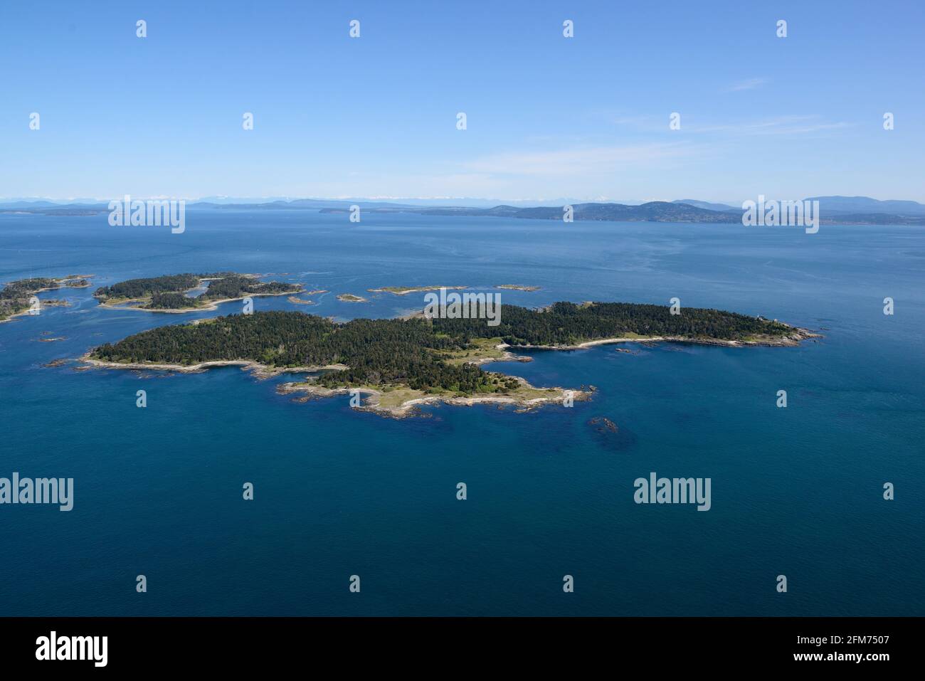 Aerial photograph of Discovery Island Marine Provincial Park, Vancouver ...