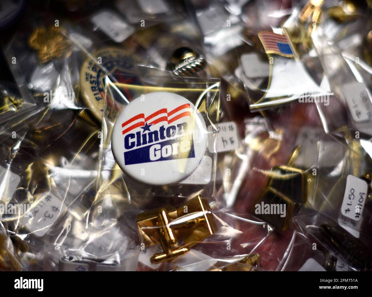 A Bill Clinton, Al Gore Presidential campaign badge from the 1992 U.S ...