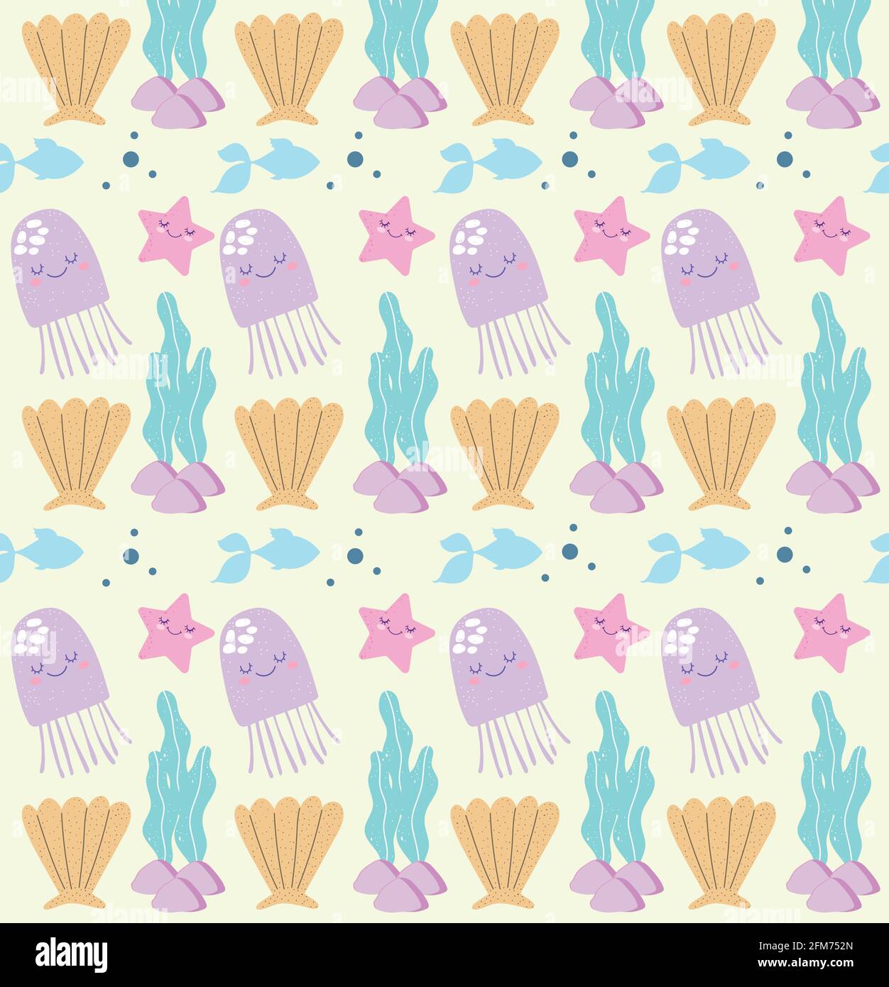 pattern undersea, jellyfish and stars Stock Vector Image & Art - Alamy